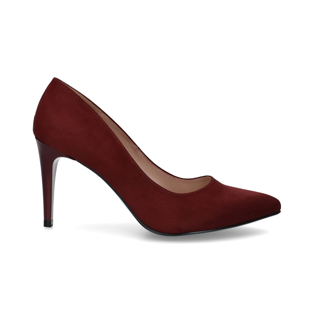 Wine Wonder 8cm Heels - Stylish & Comfortable Faux Suede Leather Pumps ...
