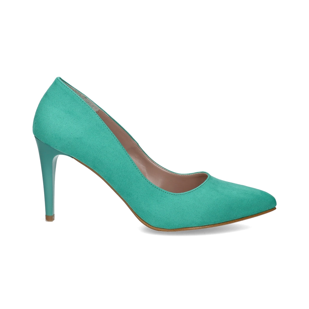 Blue Lagoon 8cm Heels - Chic & Comfortable Faux Suede Leather Pumps for ...