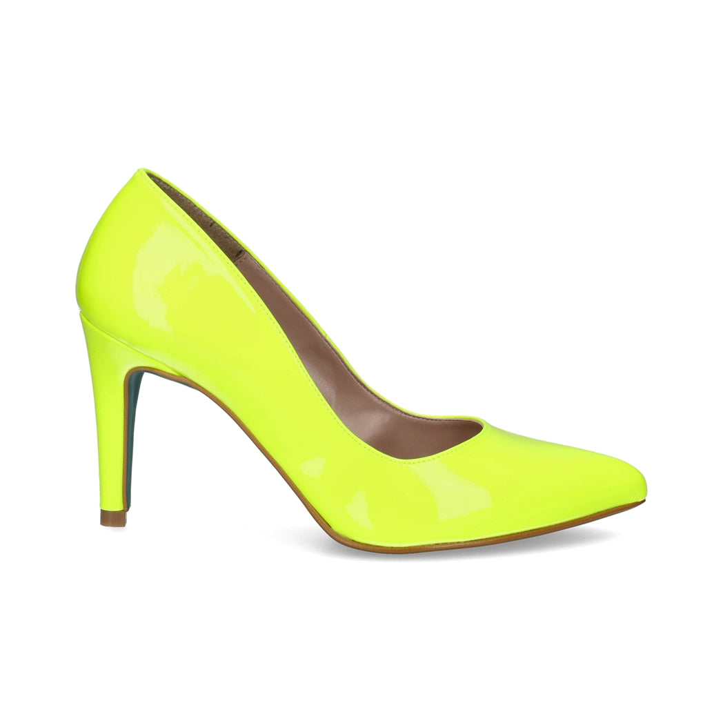Electric Lemonade 8cm Heels - Stylish & Comfortable Glossy Faux Leather ...