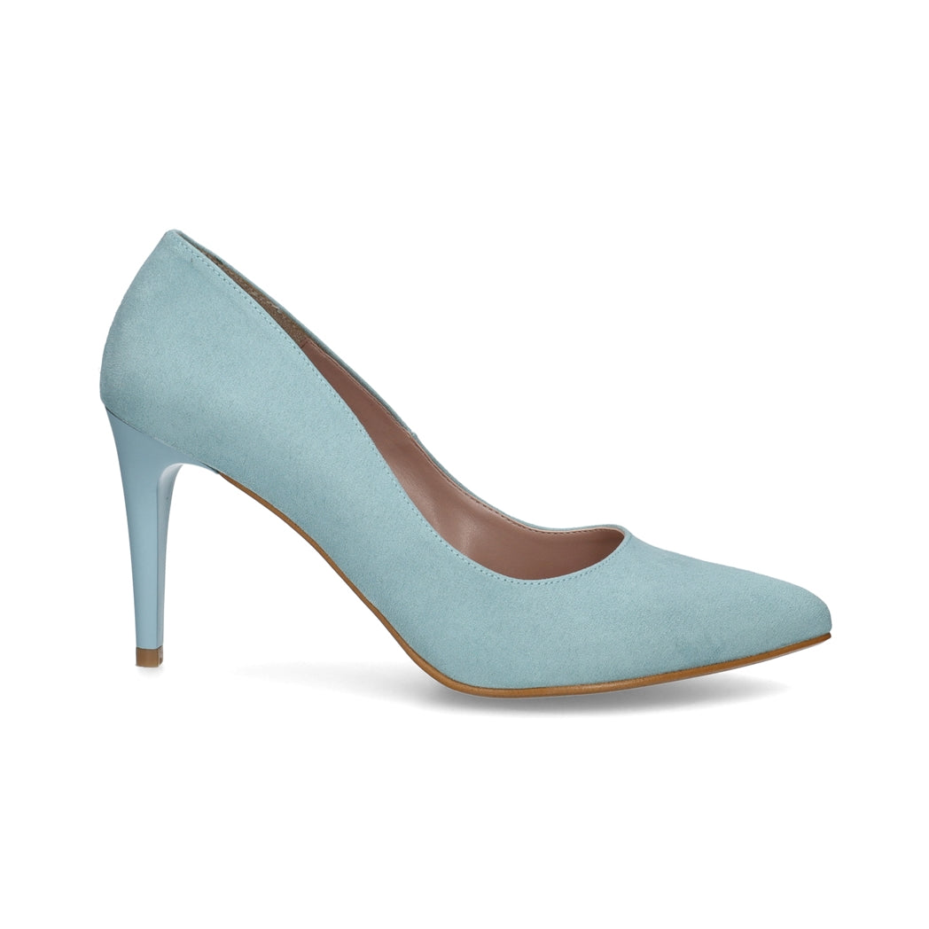 Powder Blue 8cm Heels - Chic & Comfortable Faux Suede Leather Pumps for ...